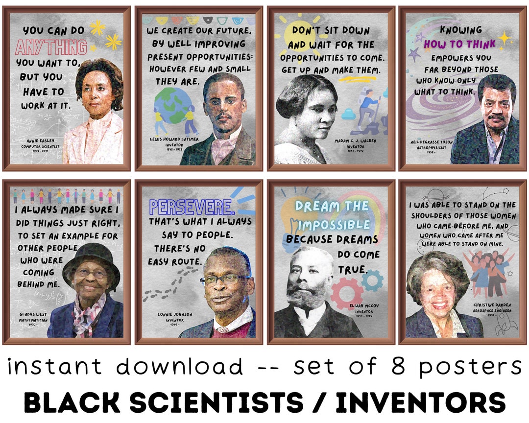 Famous Black Scientists/inventors set of 8 Printable, Science Classroom ...