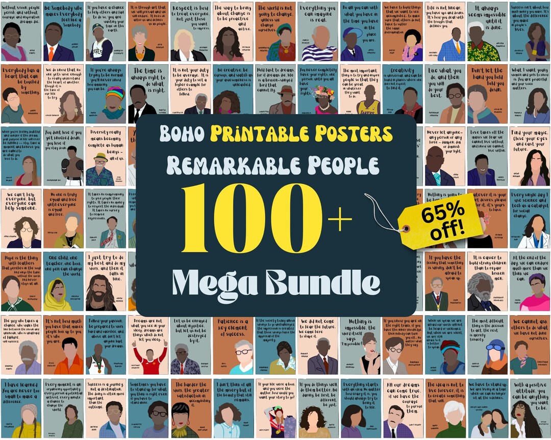 Boho Bundle (set of 110) Printable Posters, Minimalist Classroom Decor ...