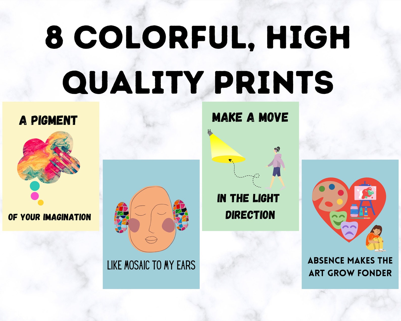 Funny Art Posters set of 8 Printable Posters Art Classroom - Etsy
