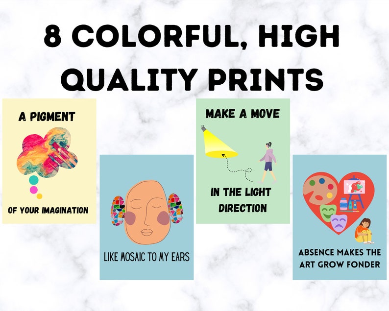 Funny Art Posters (set of 8) Printable Posters, Art Classroom Decor ...