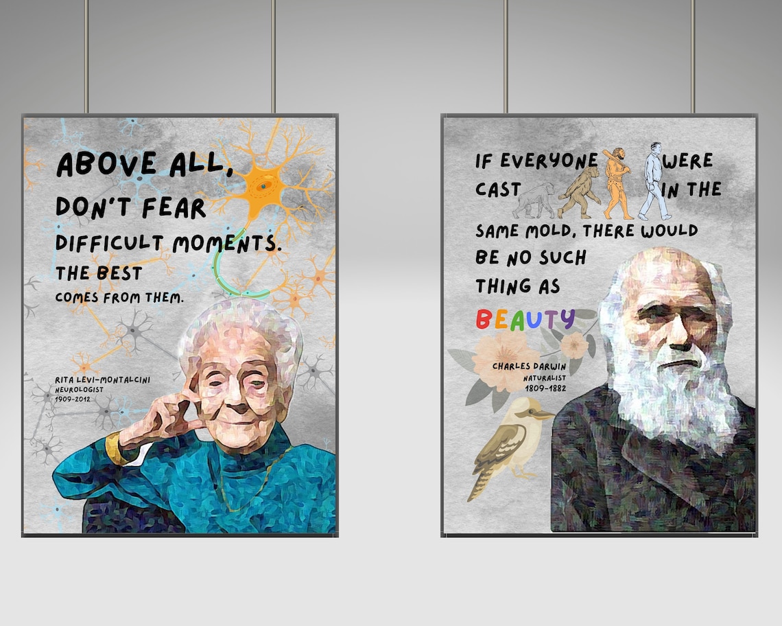 Famous Scientists Posters set of 8 Printable Science - Etsy