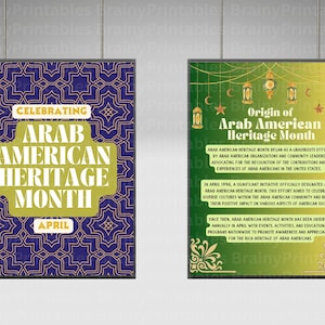 Arab American Heritage Month (set of 8) Printable Posters, NAAHM ...