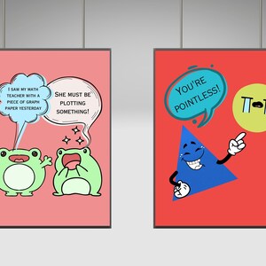 Math Puns Posters (set of 8) Printables VOL3, Math Classroom Decor ...
