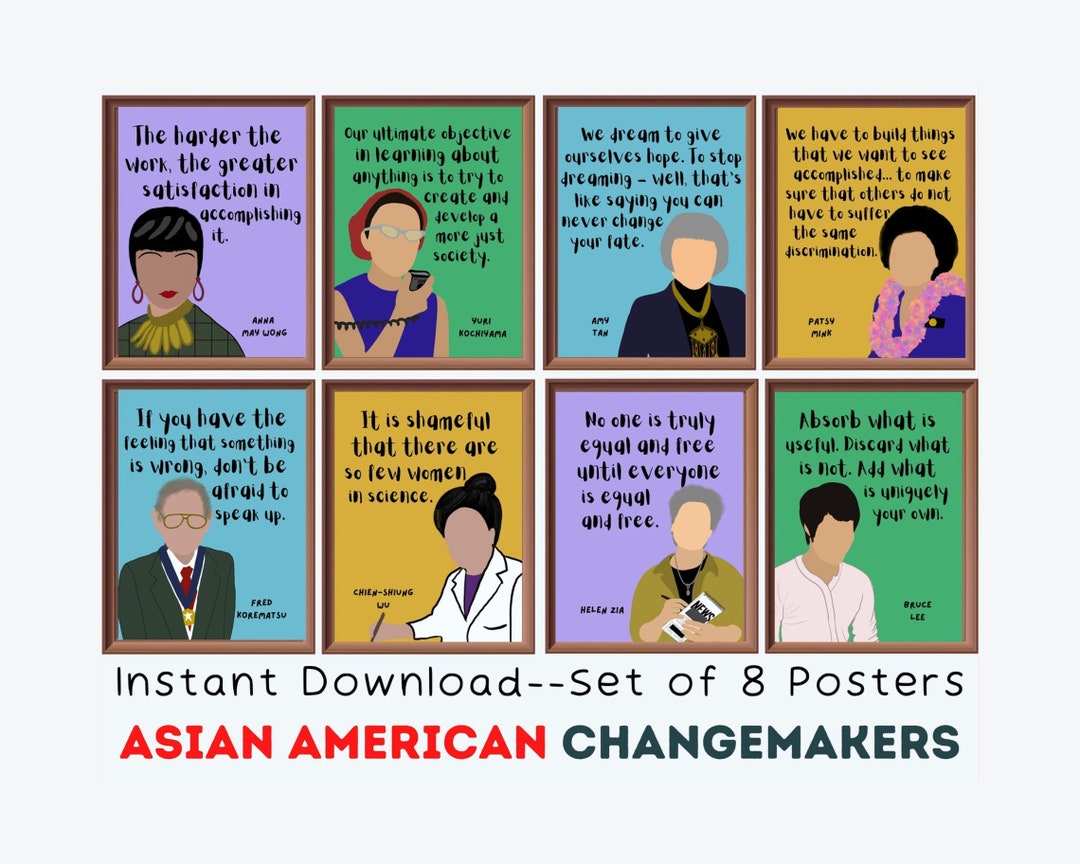 Asian Leaders in History (set of 8) Printable Posters, Motivational ...