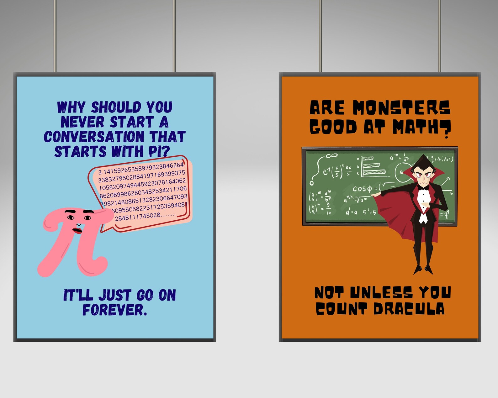 Math Puns Posters (set of 8) Printables VOL4, Math Classroom Decor ...