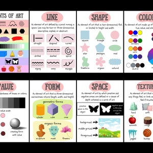 Elements of Art Posters (set of 8) Printables, Art Classroom Decor ...