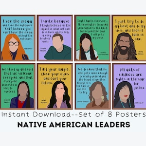 Native American Leaders (set of 8) Printable Posters, Native American ...