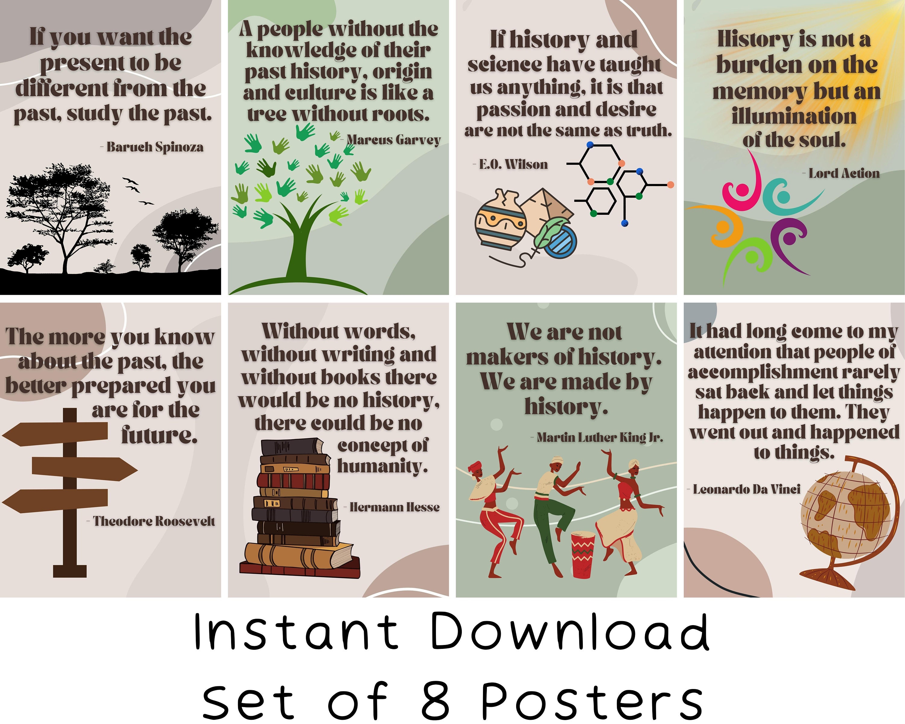 History Quotes set of 8 Printables History Classroom Decor - Etsy UK