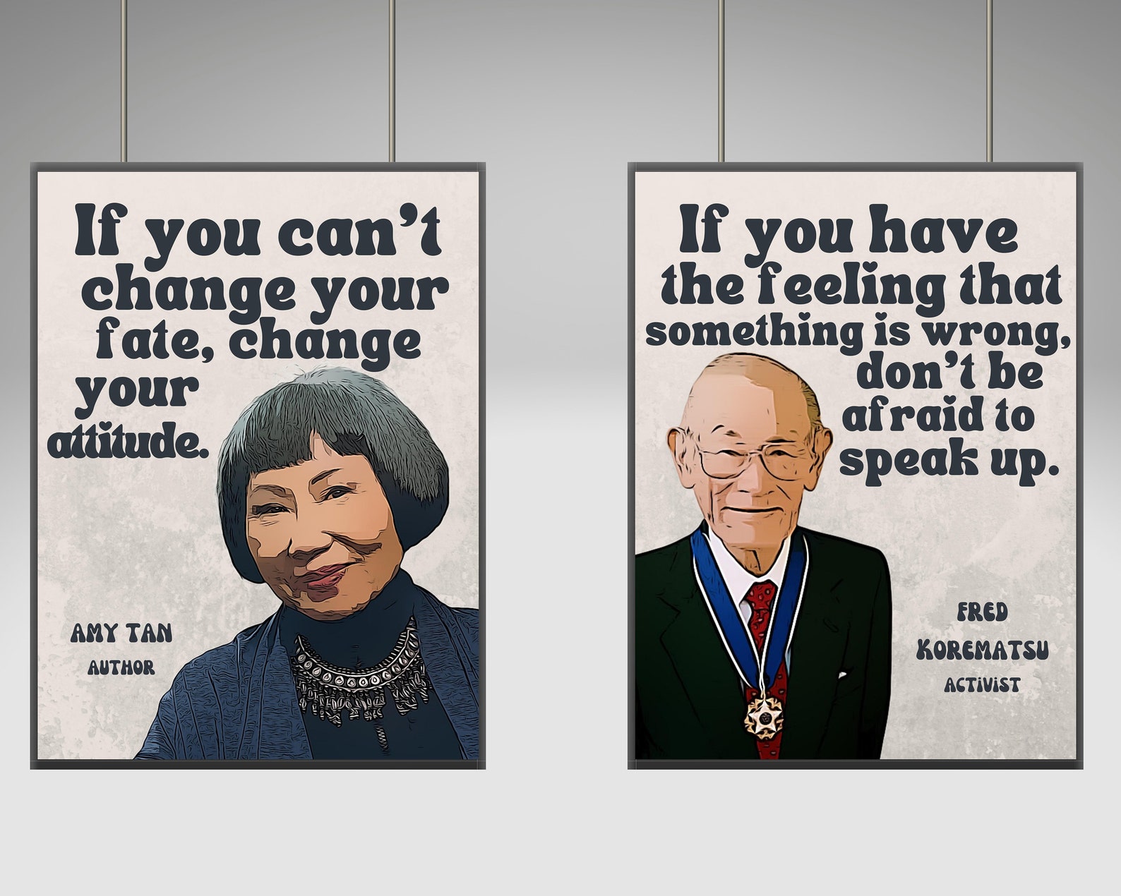 Retro Asian Leaders set of 8 Printable Posters AAPI - Etsy UK