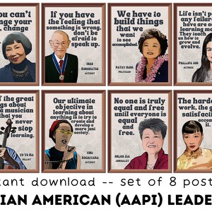 Retro Asian Leaders set of 8 Printable Posters (Instant Download) - Etsy