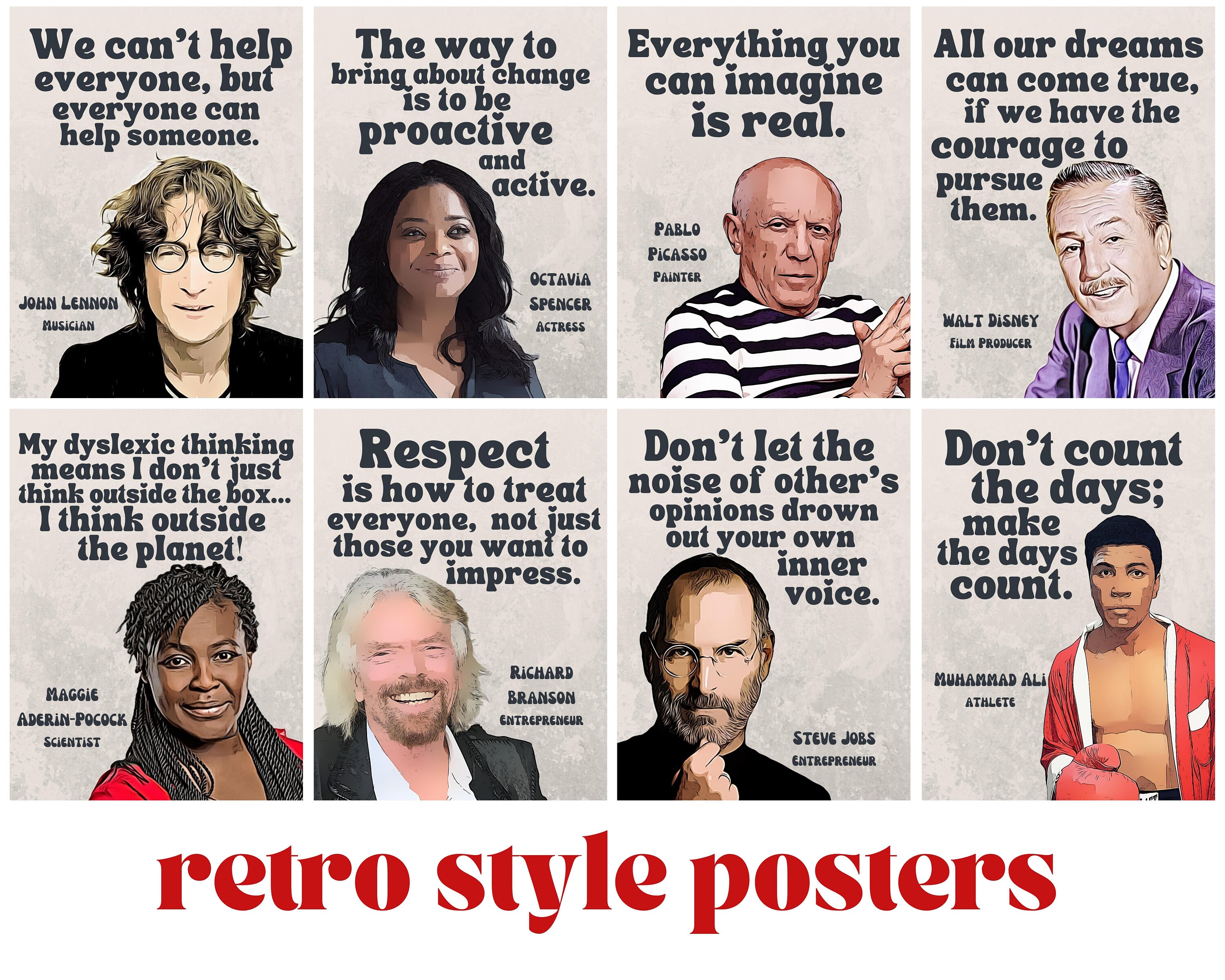 Remarkable People With Dyslexia (set of 8) Printable Posters, Inclusive ...