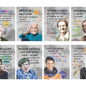Famous Scientists Posters (set of 8) Printable, Science Classroom Decor ...