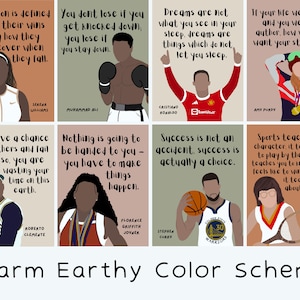 Inspirational Athletes (set of 8) Printable Posters, Motivational ...