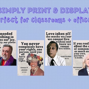 Retro LGBTQ+ Leaders (set of 8) Printables, LGBT History Month Posters ...