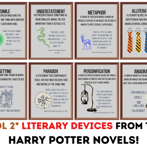 Literary Devices Posters set of 8 Printable English - Etsy