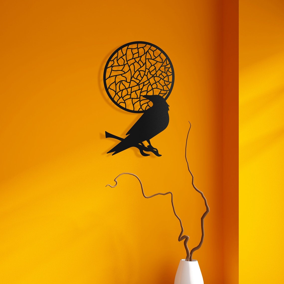 Crow Metal Wall Art Metal Wall Decor Fish Metal Wall Decor | Etsy