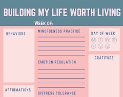 DBT Handout Life Worth Living Worksheet Goal Setting - Etsy Canada