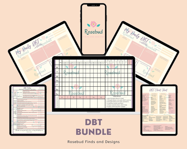 DBT Bundle | Skills Cheat Sheet | Skills Tracker | DBT Diary Card ...
