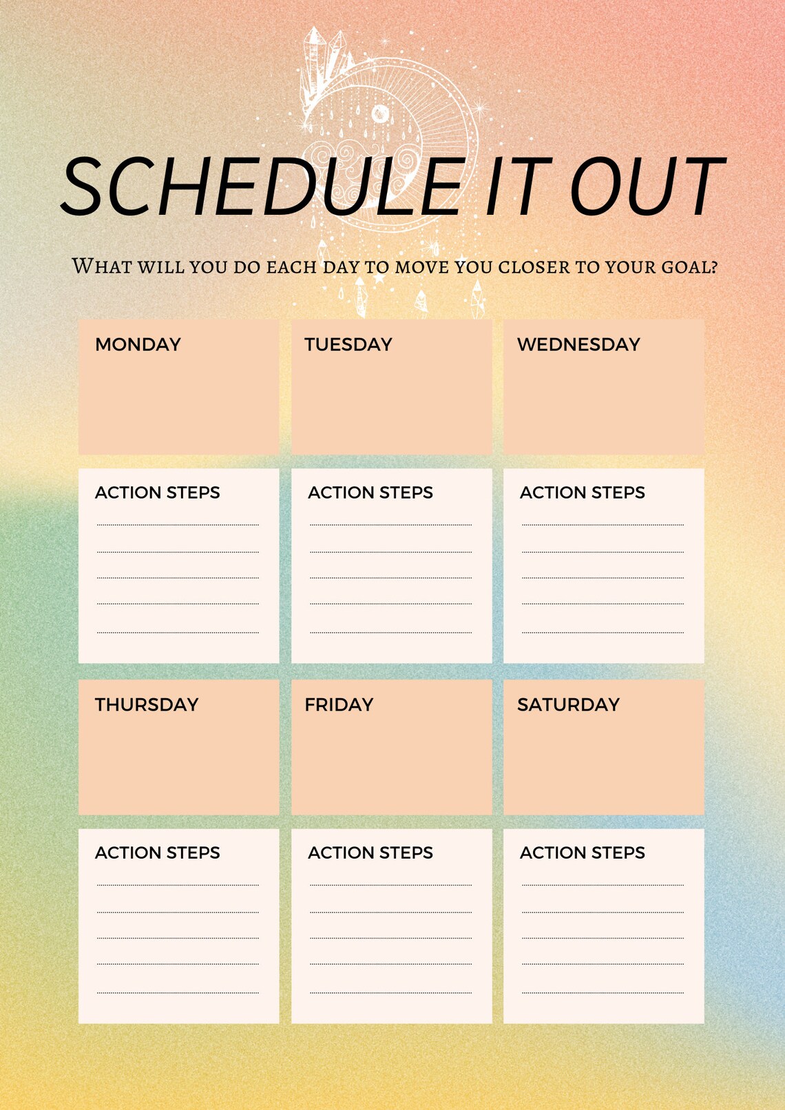 Cosmic Goal Setting Helper Therapy Journal Therapy Goals Digital ...