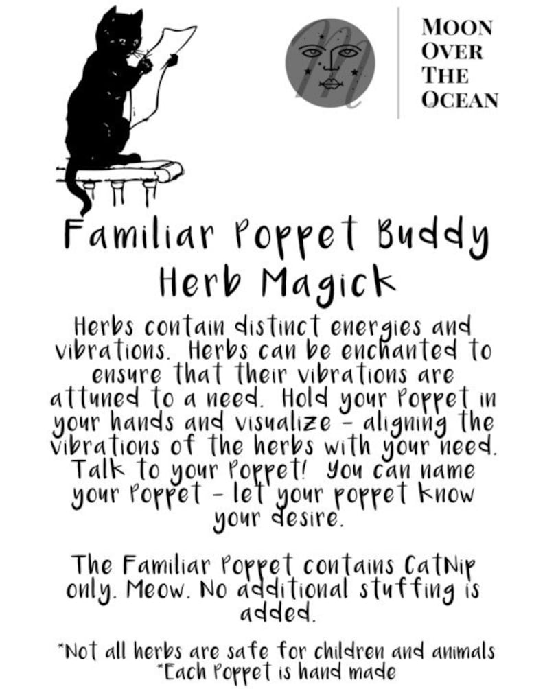 Familiar Poppet Companion Stuffed With Catnip Meow - Etsy