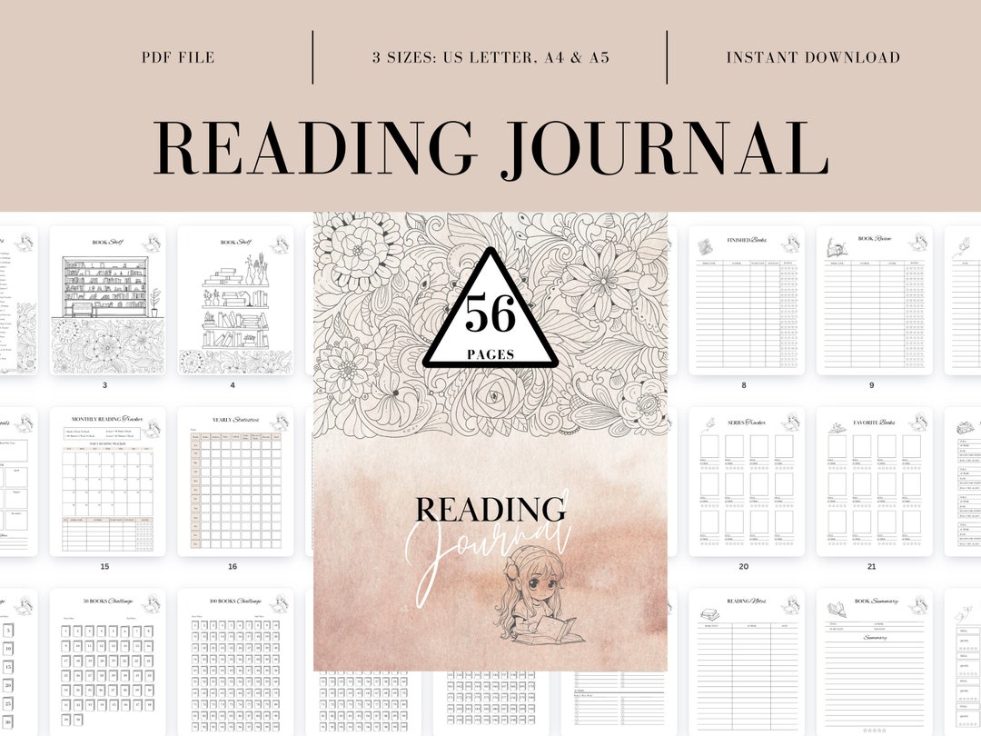 Printable Reading Tracker & Journal Reading Log Book Tracker Book ...