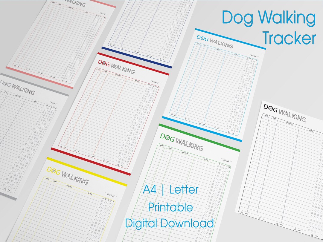 Dog Walking Log, Dog Walking Form, Dog Sheet, Dog Walk Tracker,pet ...