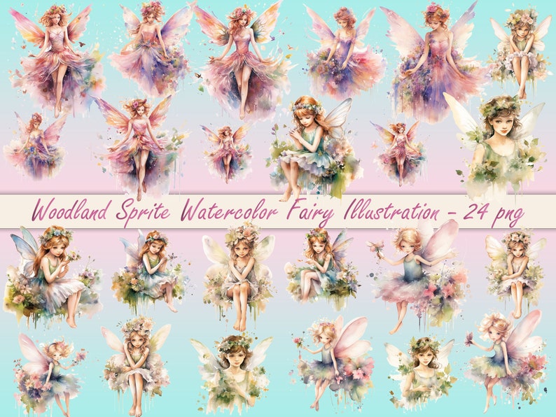 Woodland Sprite Watercolor Fairy Illustration - Etsy