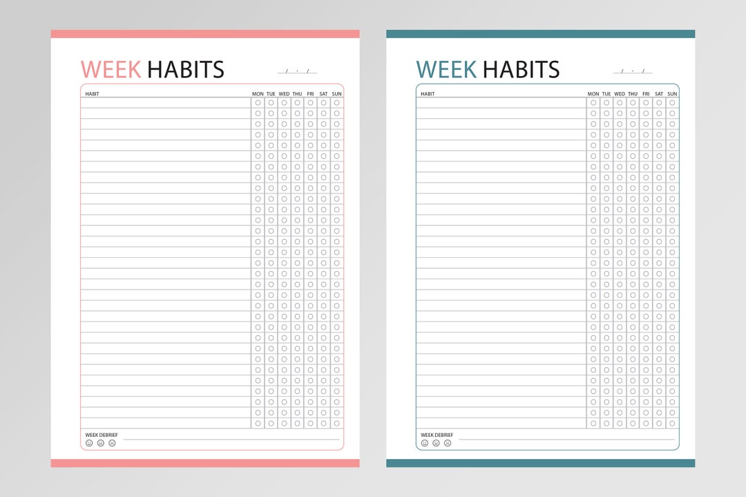 Weekly Habit Tracker Printable, Routine Tracker, Habit Tracker Template ...