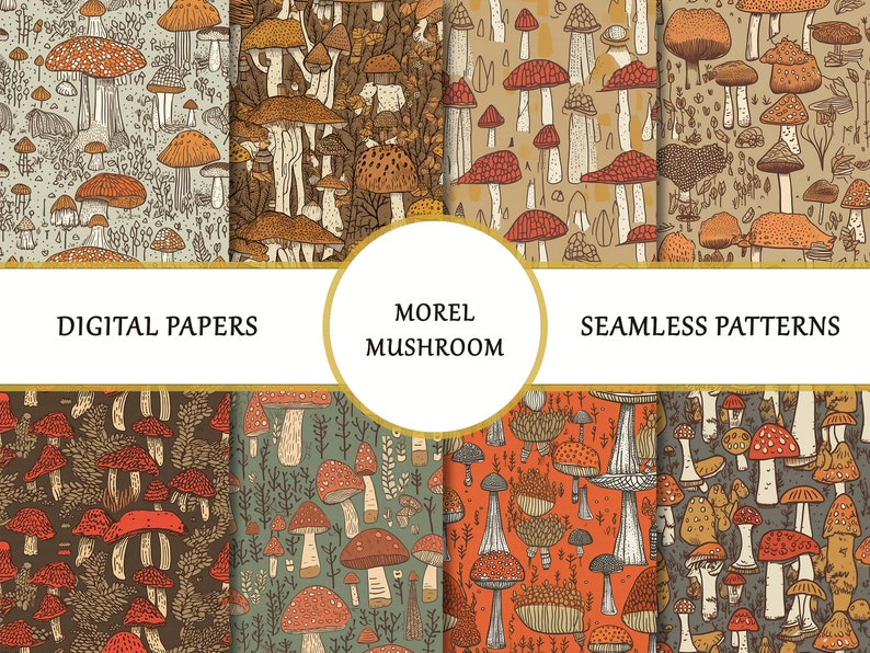 Watercolor Mushrooms Clipart - Morel Patterns Clip Art PNG Format ...