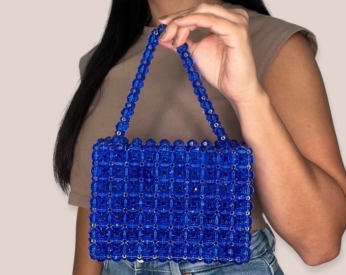 The Dot Mini Beaded Bag in Cobalt Blue - Etsy