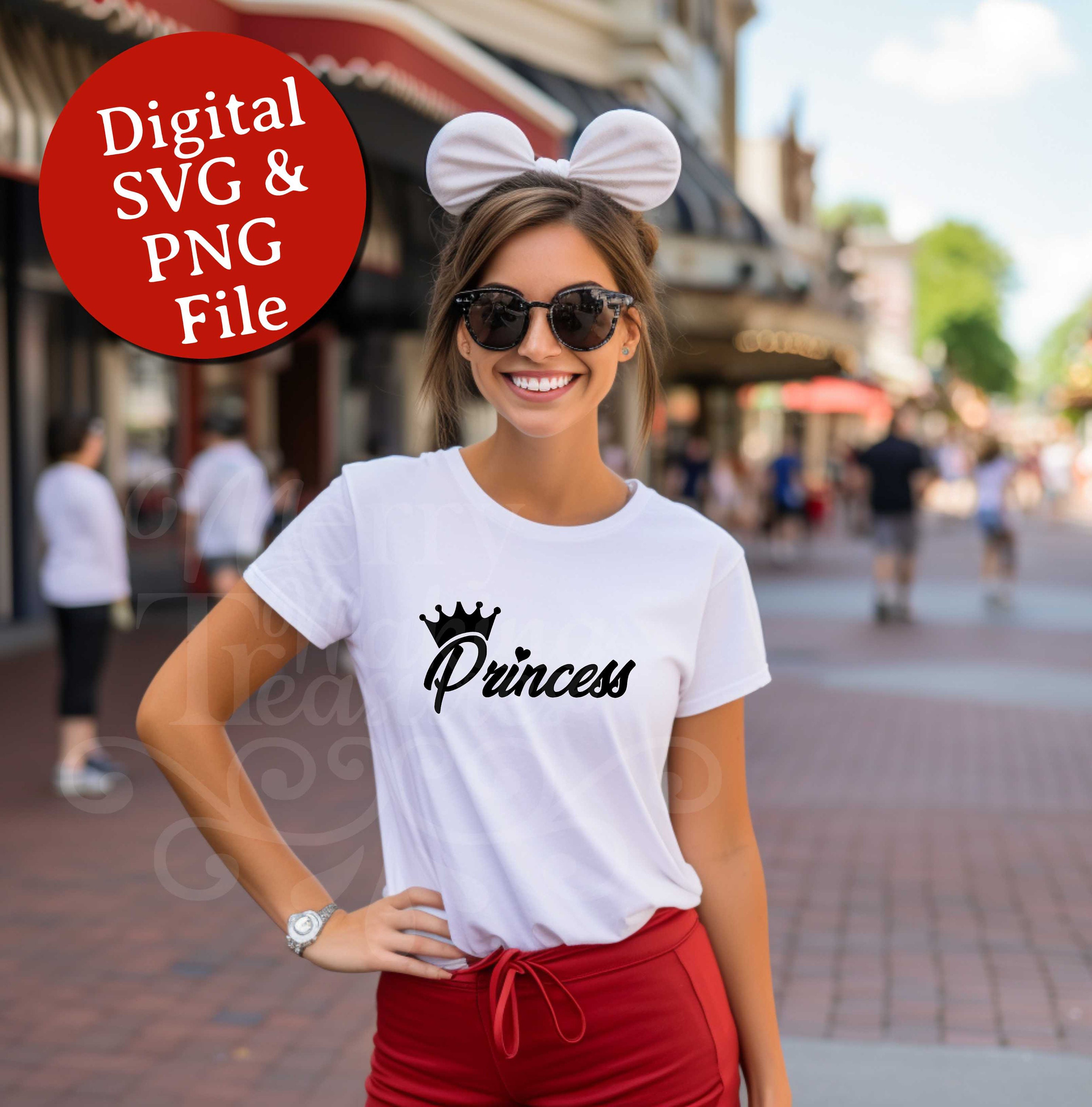 Princess Digital Download, Clipart, PNG File, SVG File. White and Black ...