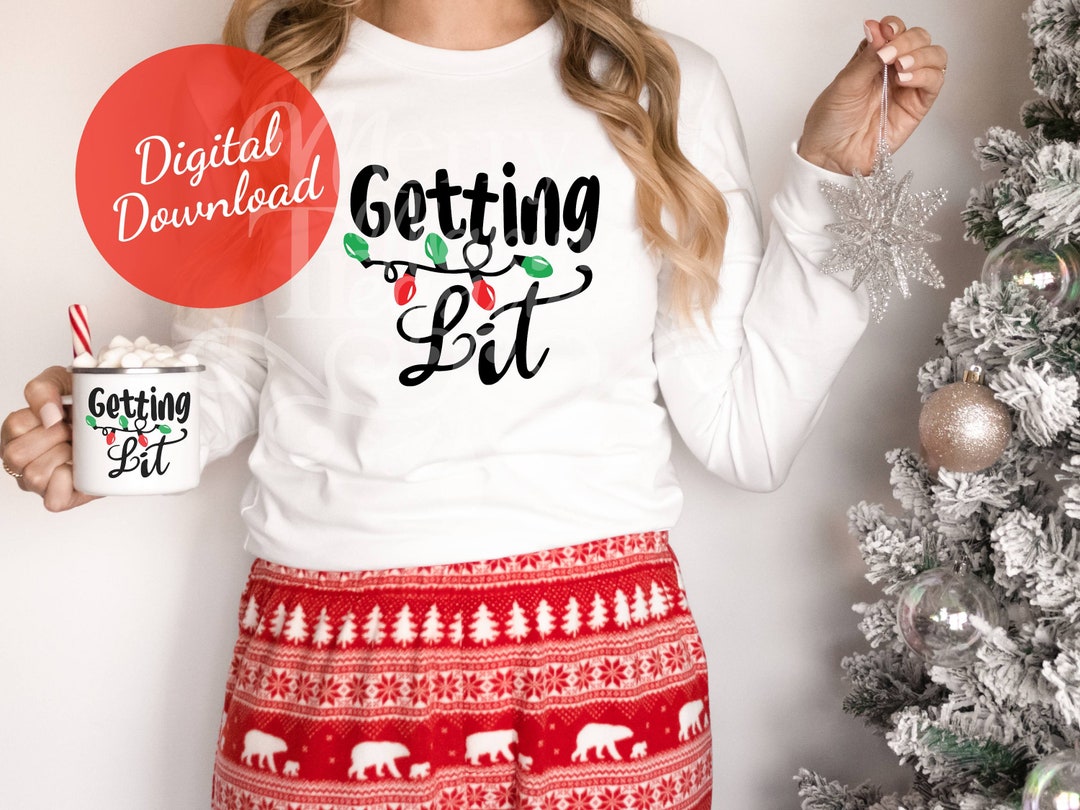 Getting Lit Svg Digital Download Christmas Clipart Design - Etsy
