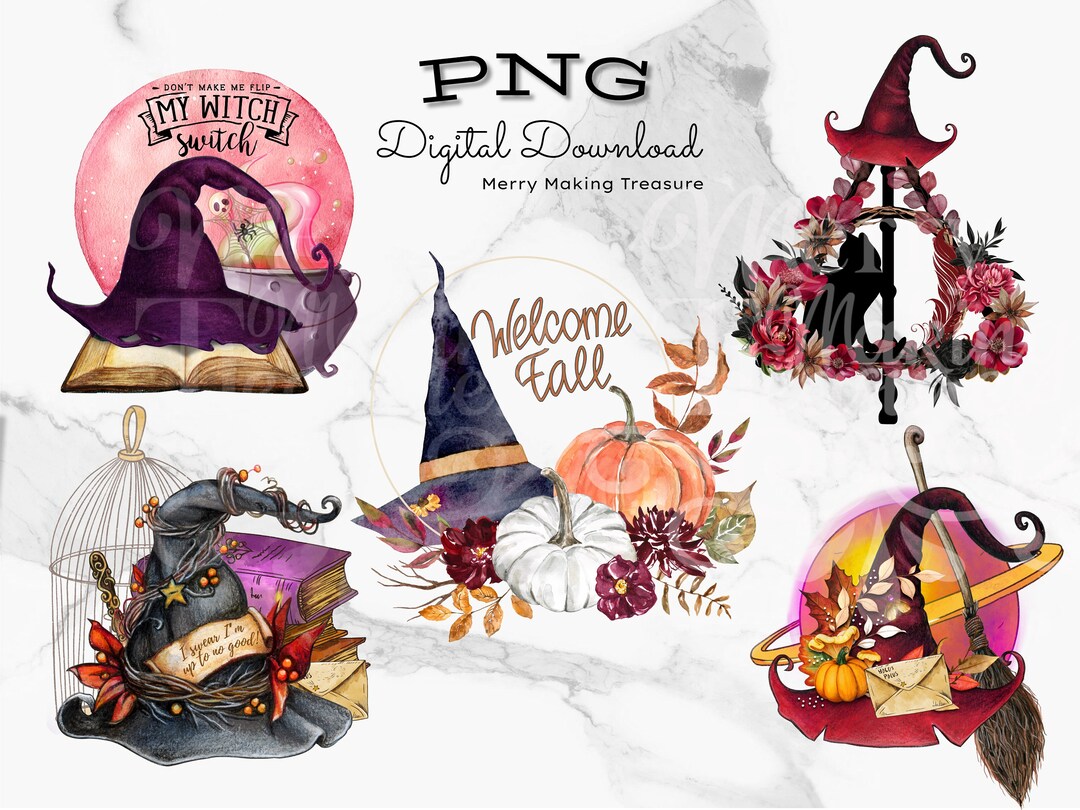 Halloween Witch Clipart: Spell PNG Bundle (digital Download) - Etsy