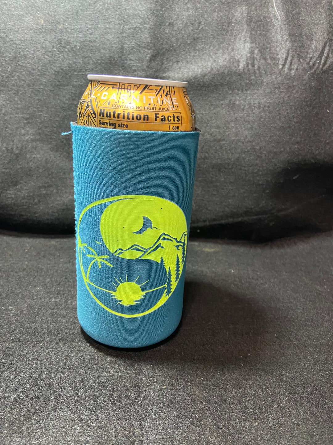 Tall Teal Beach Ying and Yang Can Koozie - Etsy
