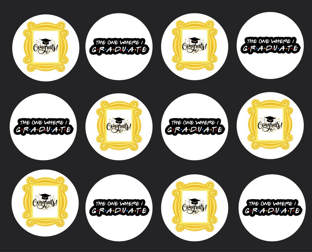 Friends Themed Graduation Edible Images, Graduation Cupcake Toppers - Etsy
