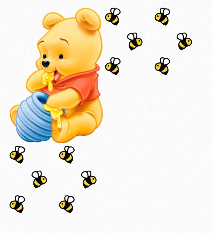 Winnie Pooh With Bees Edible Topper - Etsy