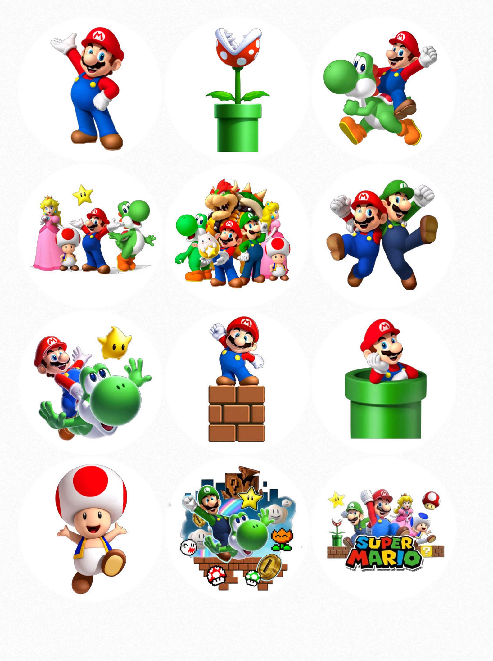 Mario Edible Images, Video Games Edible Toppers - Etsy
