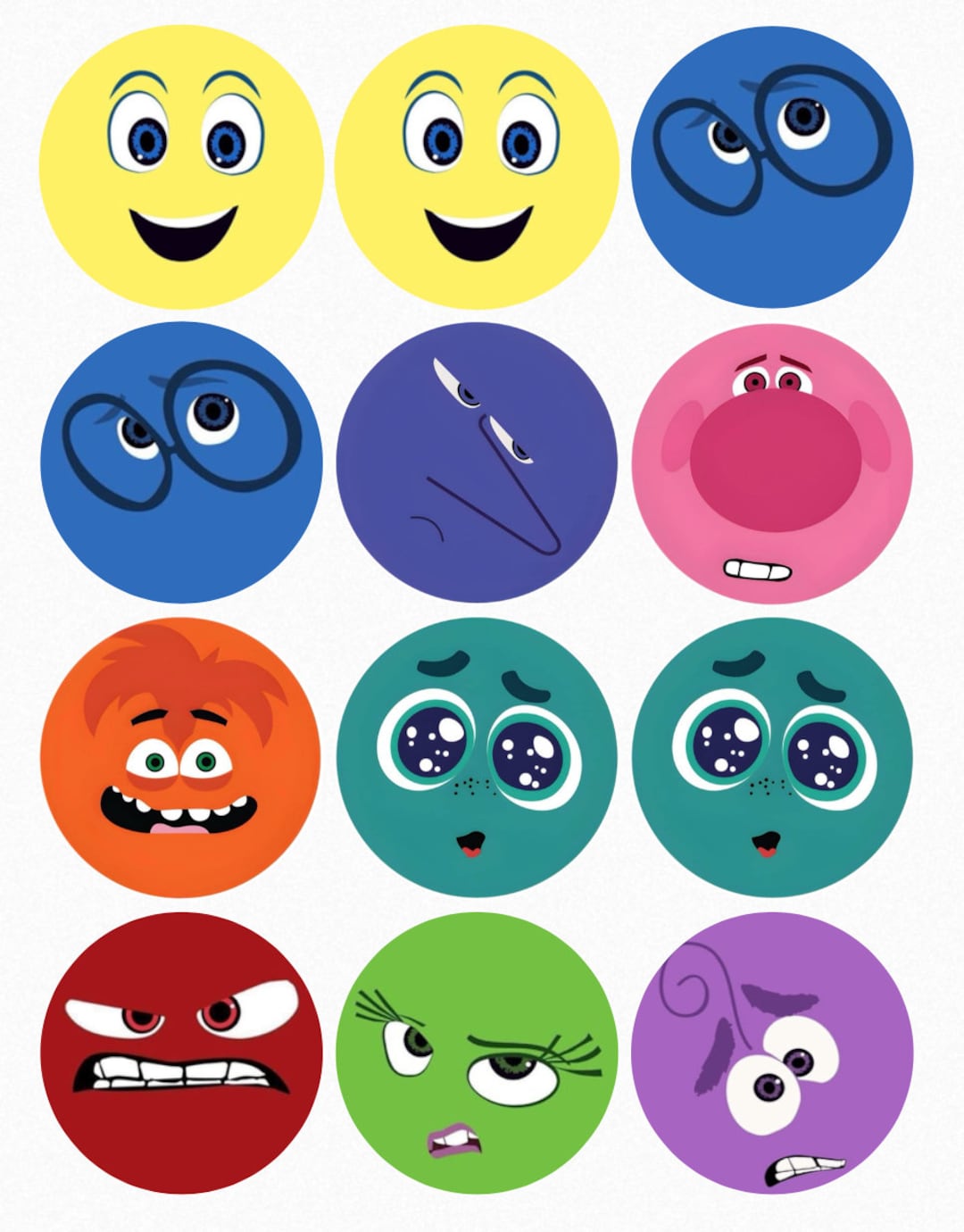 Inside Out Faces Edible Images , Inside Out Edible Toppers - Etsy