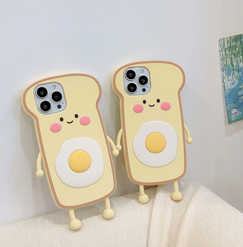 Kawaii Egg Toast for Iphone 14 Pro Plus 13 Pro 12 11 Pro Max - Etsy ...