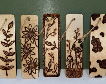 Wood Burned Bookmarks - Etsy