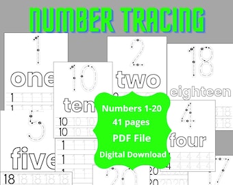 Number Tracing Bundle Number Tracing Practice Printable - Etsy