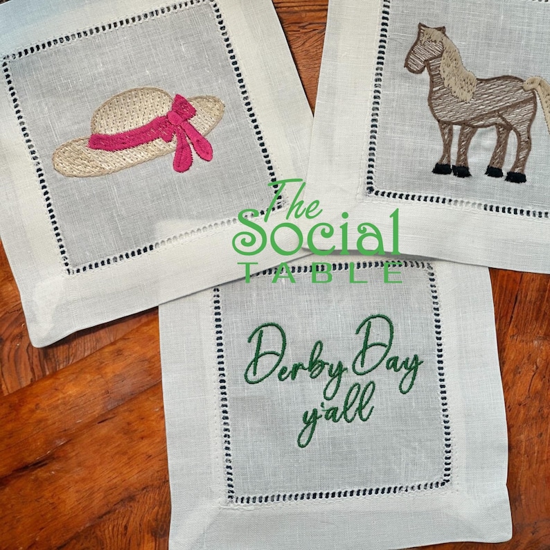 Kentucky Derby Themed Drink Coasters/ Cocktail Napkins - Etsy