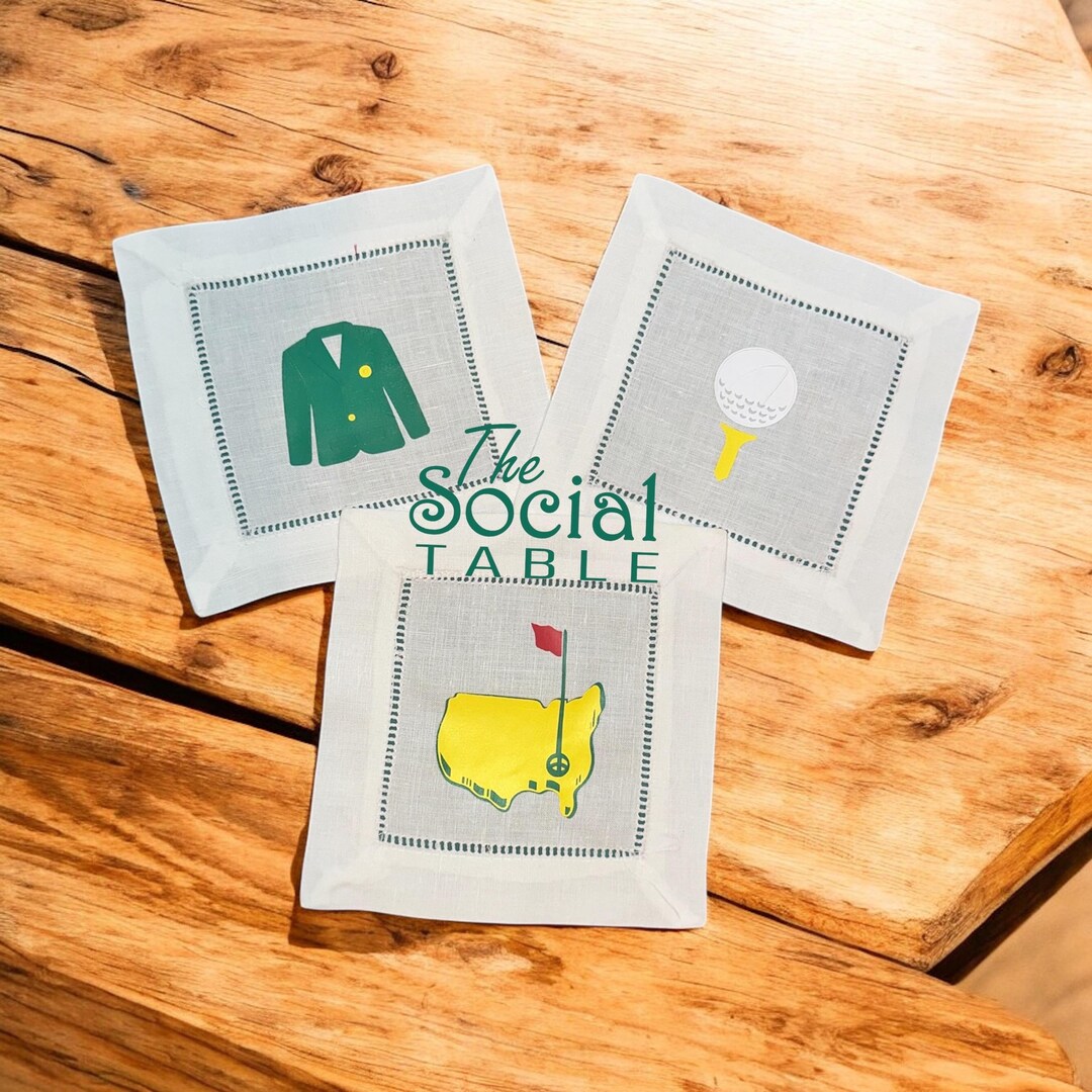 Golf Themed Drink Coasters/ Cocktail Napkins - Masters Party - Etsy