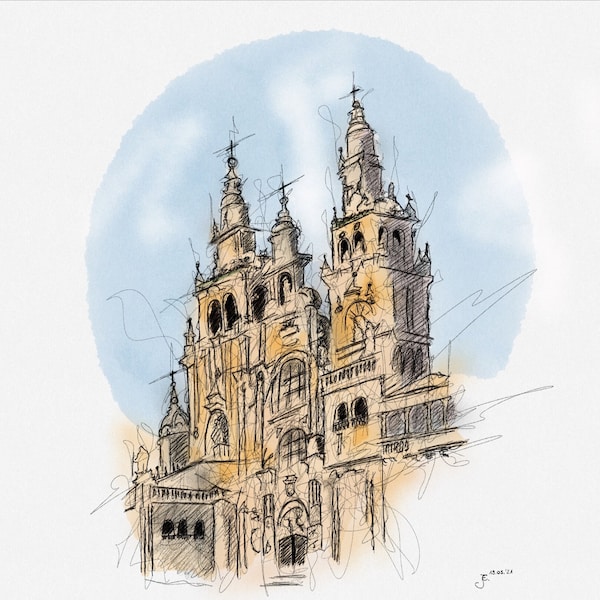 Cathedral De Santiago De Compostela - Etsy