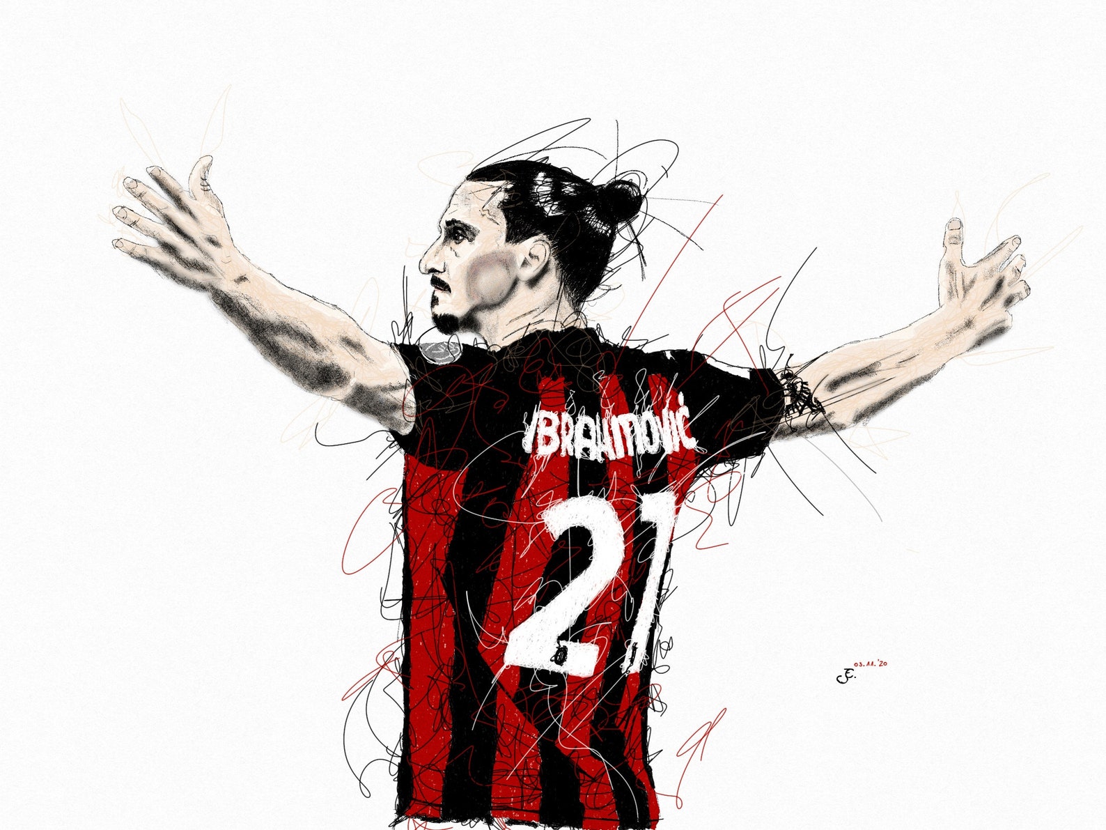 Digital Drawing Zlatan Ibrahimovic - Etsy