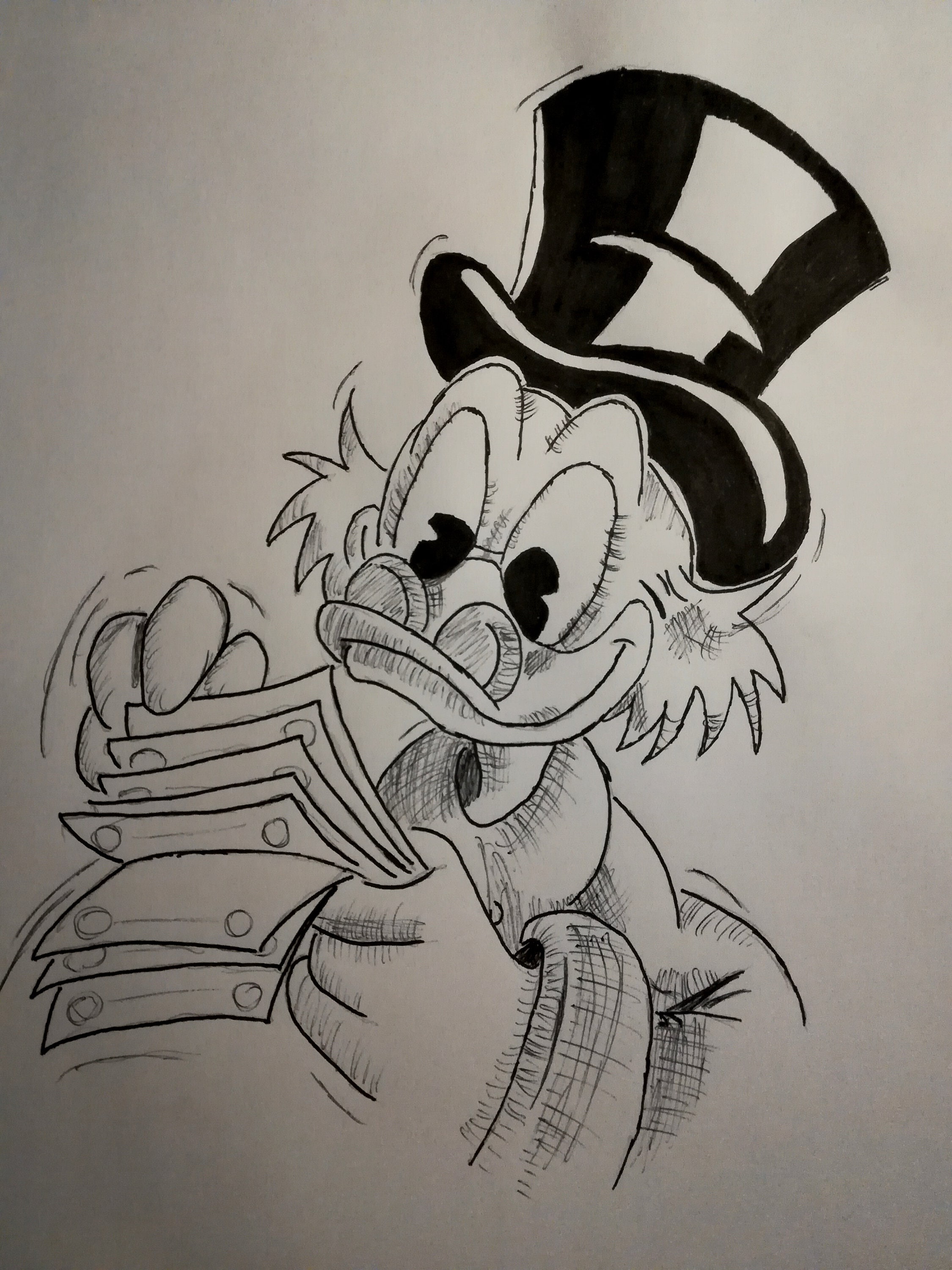 Digital Drawing Scrooge Mcduck scrooge Mcduck - Etsy