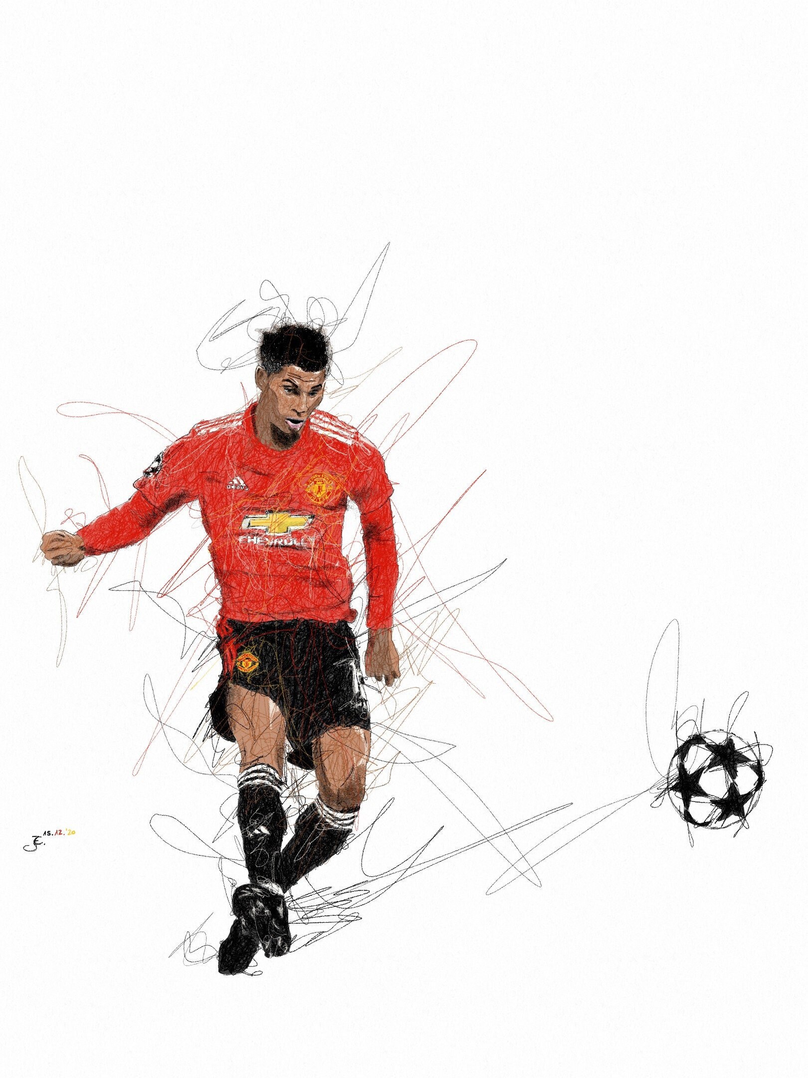 Digital Drawing Marcus Rashford - Etsy UK
