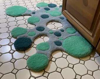 Handmade Tufted Corner Rug - Loop Pile and Cut Pile Design - Etsy