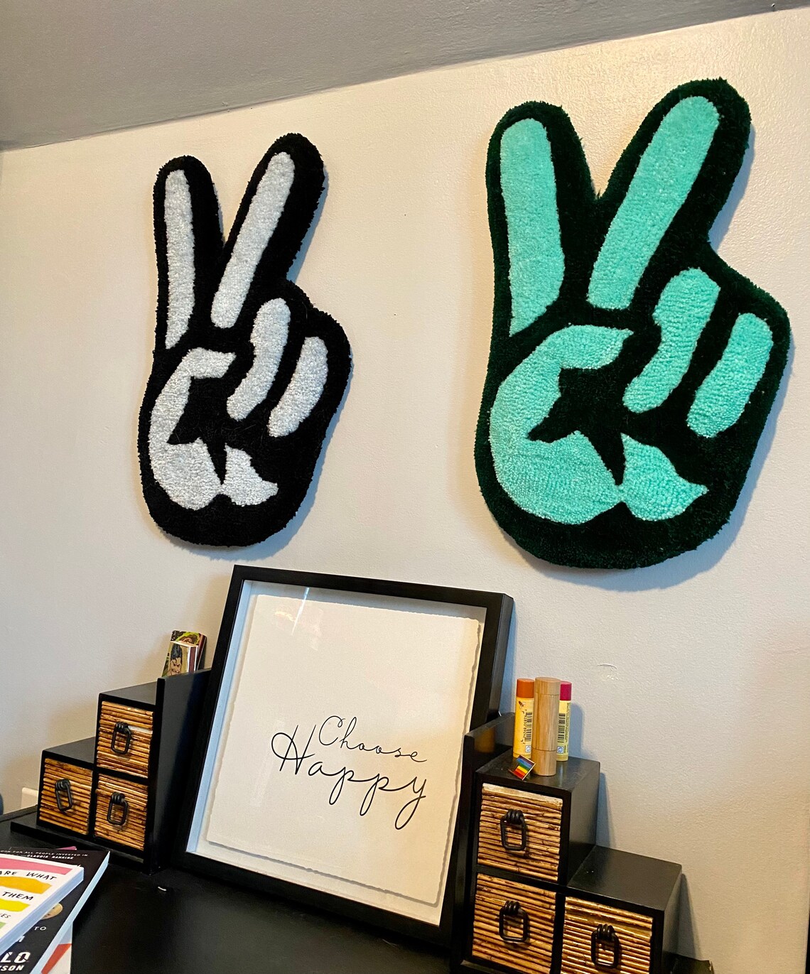 Peace Sign Tufted Rug Wall Hanging - Etsy