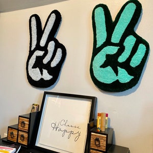 Peace Sign Tufted Rug Wall Hanging - Etsy